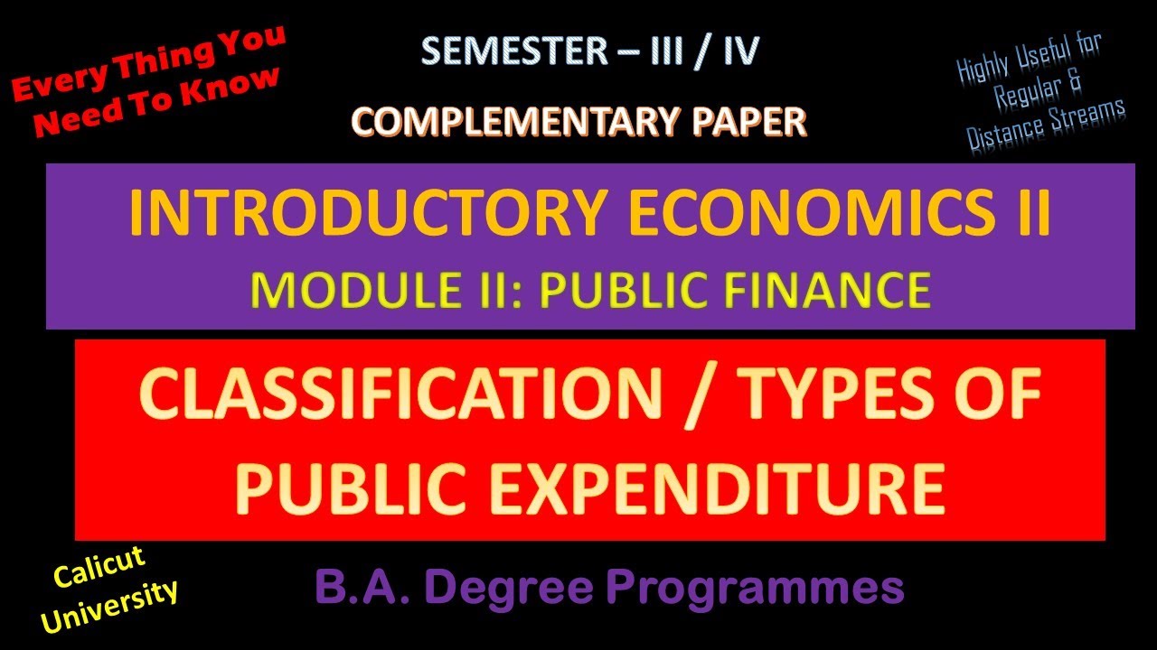 INTRODUCTORY ECONOMICS II - TYPES / CLASSIFICATION OF PUBLIC ...