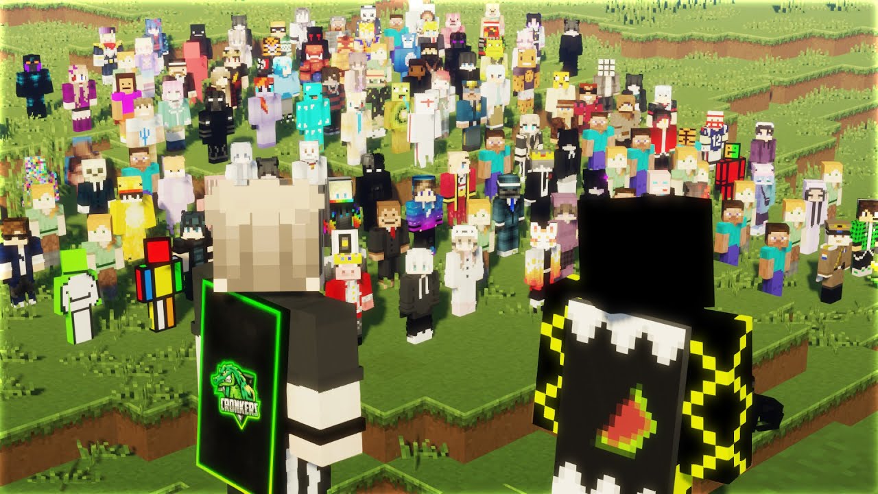 Minecraft, But 100 Players Are Hunting Me - YouTube