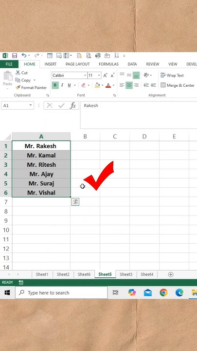 how to add mr in excel | how to add mr and mrs before name in excel | #shorts #ytshorts # ...