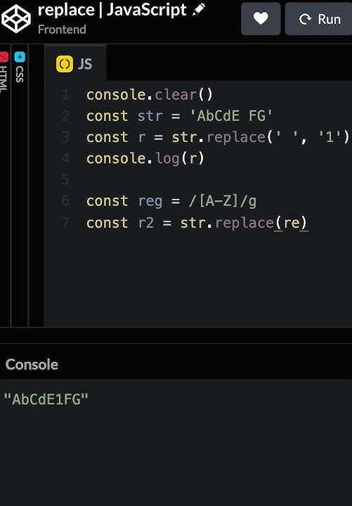#7 String.prototype.replace() | JavaScript | Frontend #shorts - YouTube