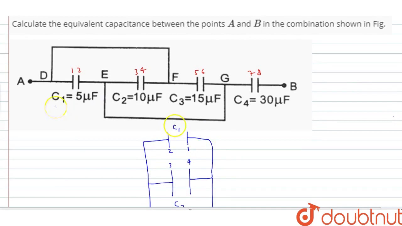 Calculate The Equivalent Capacitance Between The Points A And B In