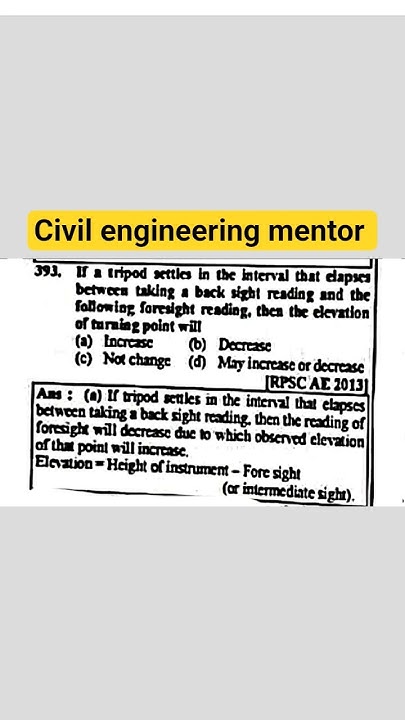 civil engineering mentor mcq psu question and answer show please solve the problem - YouTube