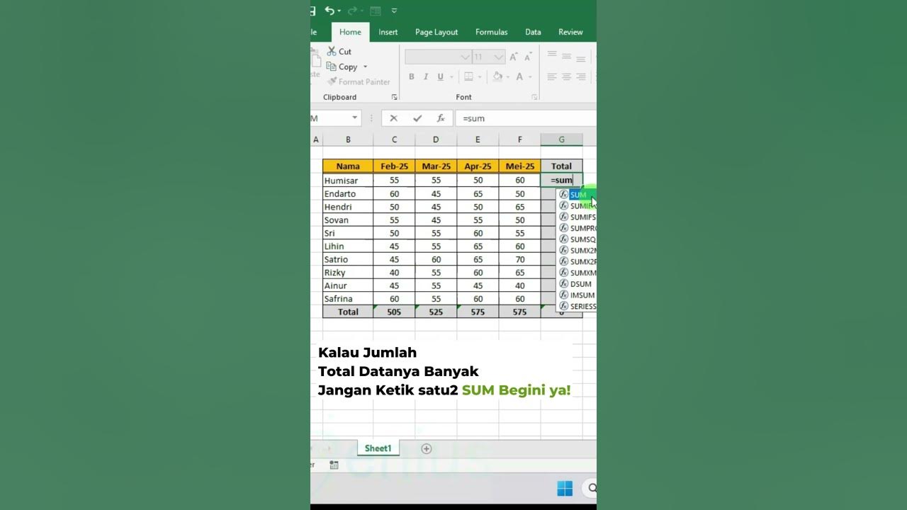 Baru Tau?! AutoSum Excel Bisa Secepat Ini! - YouTube