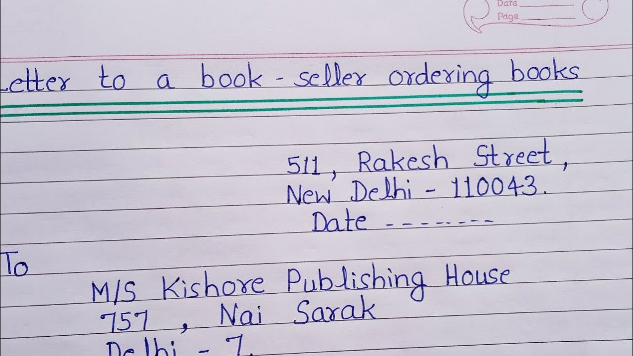 Letter to a Book Seller ordering books || Write a Letter Placing an ...
