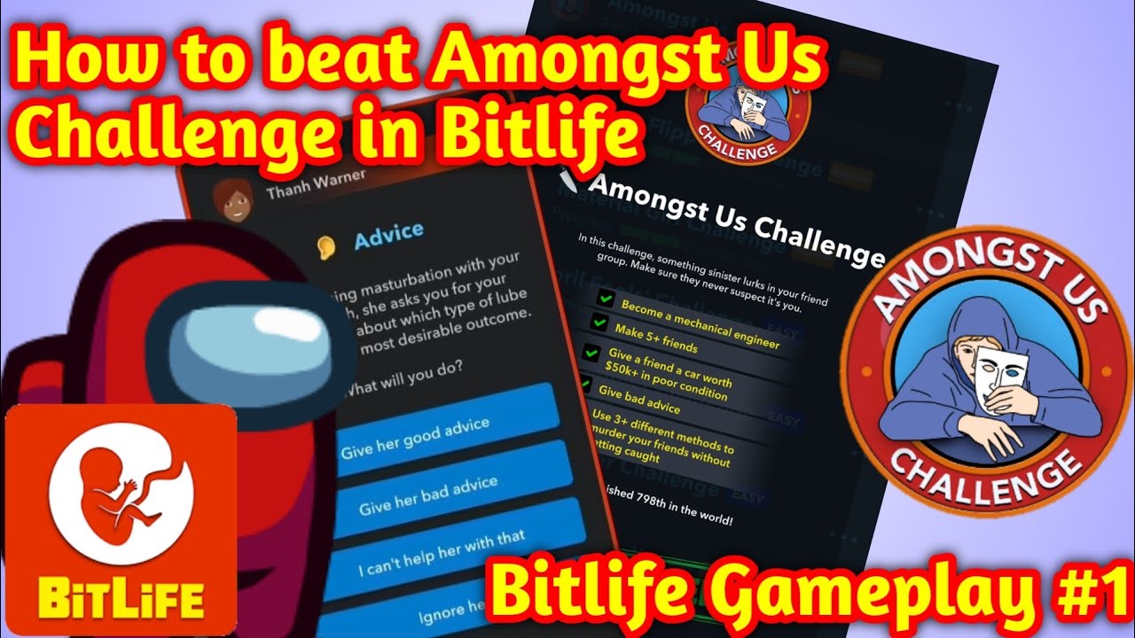How to beat Amongst Us Challenge in Bitlife - Bitlife Gameplay #1 - YouTube