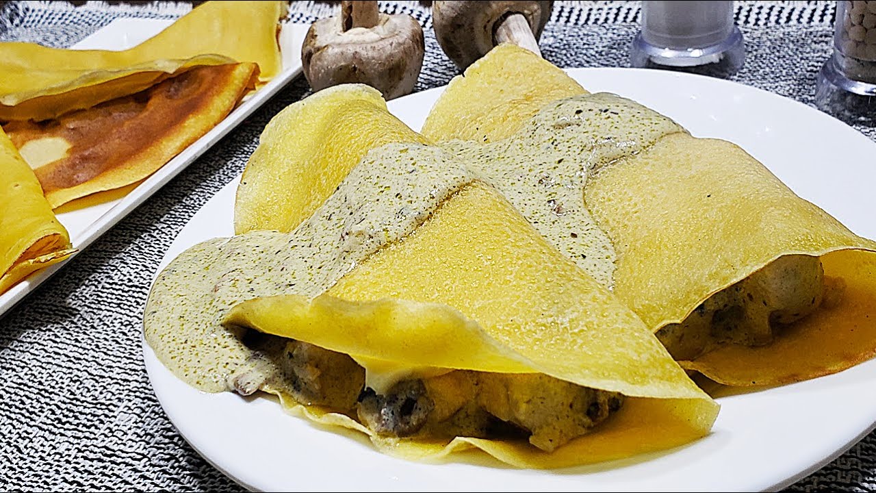 CREPES SALADOS *pollo con champiñones* (recetas fáciles y rápidas ...