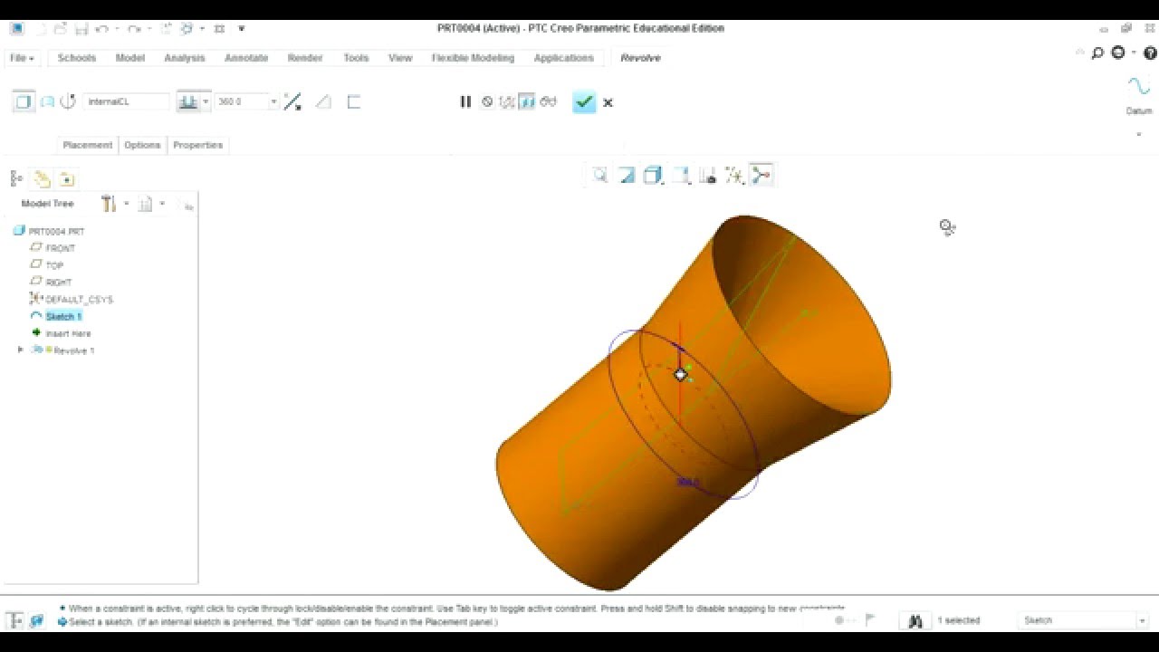 How to extrude and revolve on Ptc Creo 3 - YouTube
