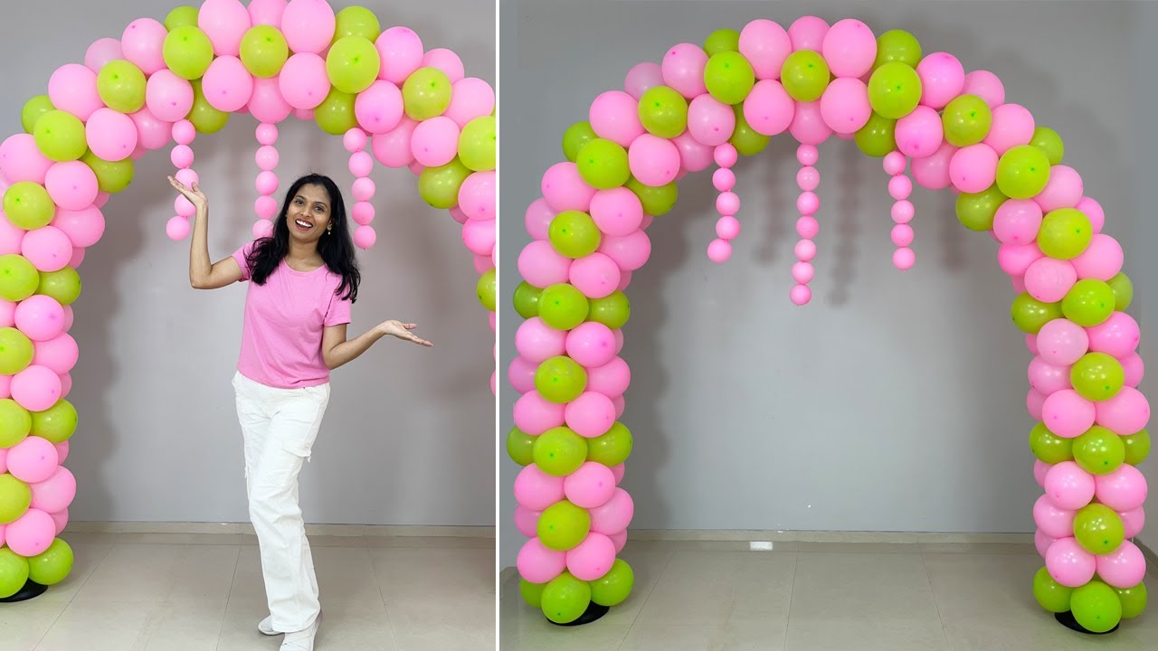 Floral Balloon Arch Decoration - YouTube