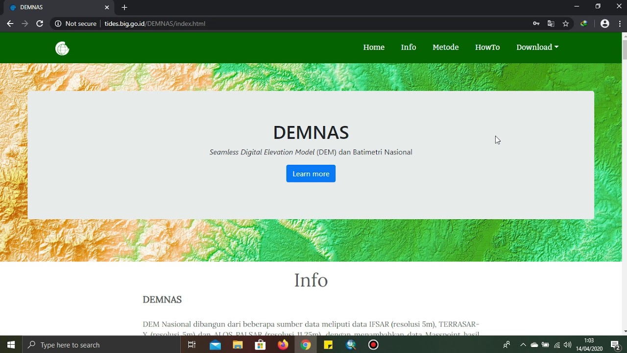 Cara Mengunduh Data DEM Se-Indonesia Versi BIG (Resolusi 8 Meter) - YouTube