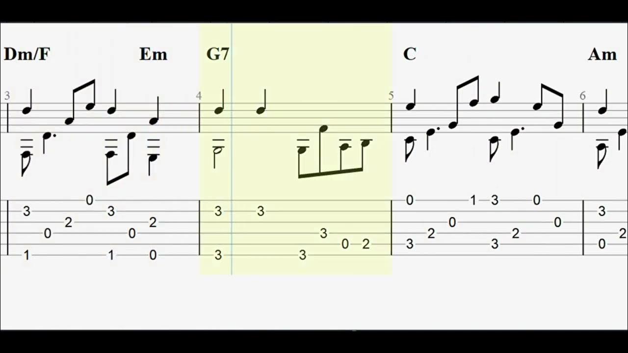 In the Bleak Midwinter with full tablature/sheet music for solo ...