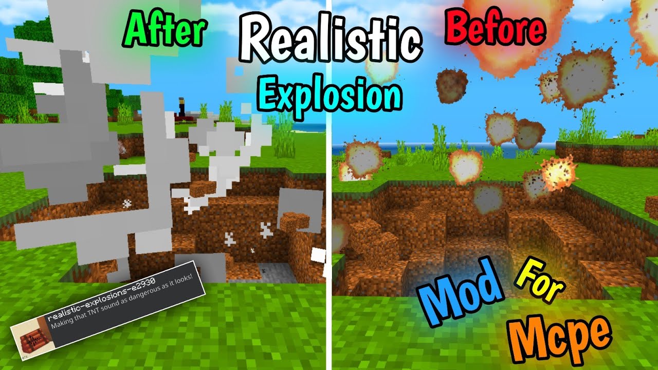 Realistic Explosion 💥 Mod For Mcpe 🤯 - YouTube