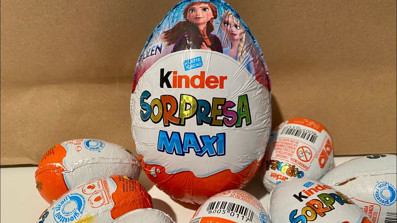 New Frozen Maxi VS New Frozen Kinder Surprise ASMR unboxing - YouTube