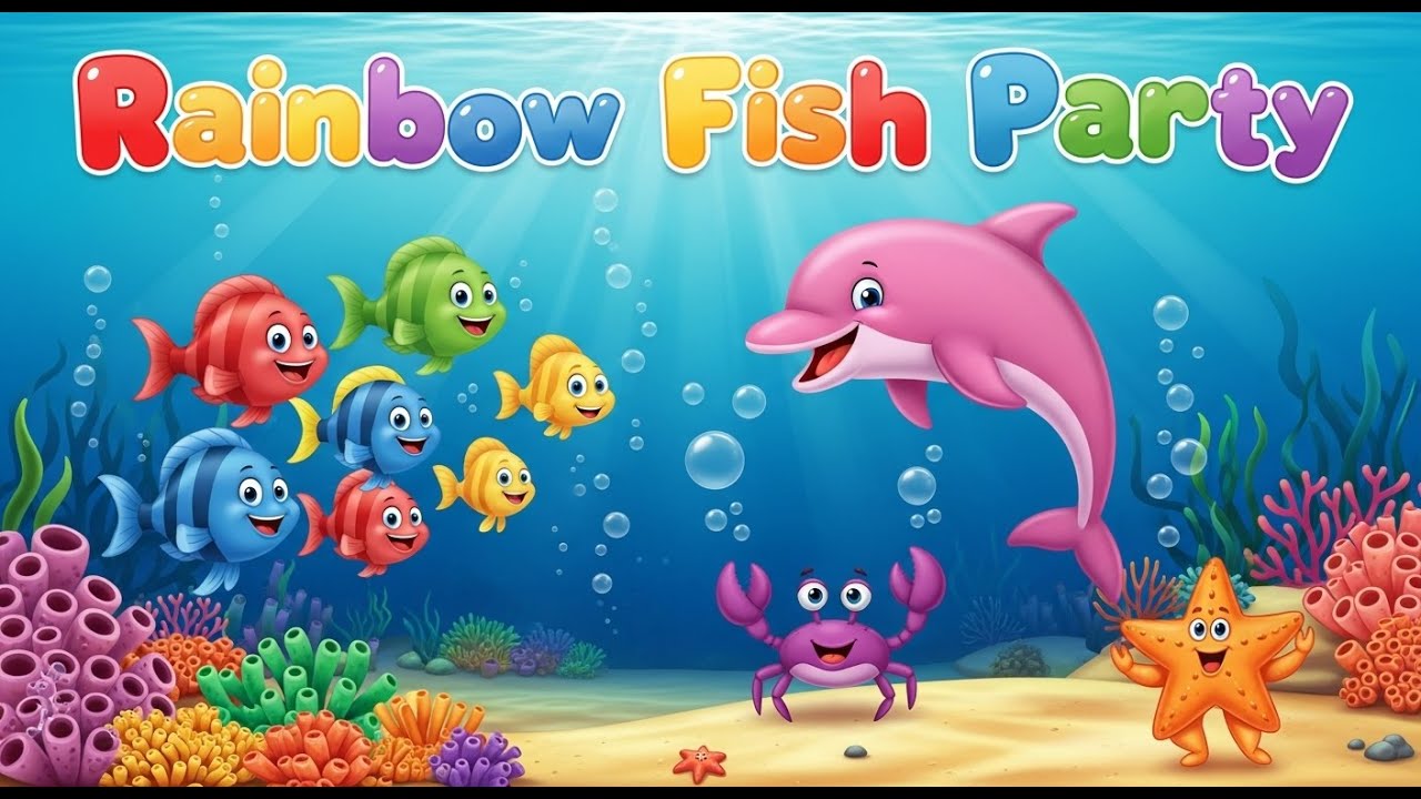 Rainbow Fish Party 🐠🌈 | Fun Kids Song & Color Learning | Underwater ...