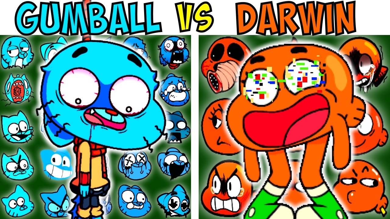 ALL GUMBALL VS DARWIN TEST | FNF Character Test | Gameplay VS ...