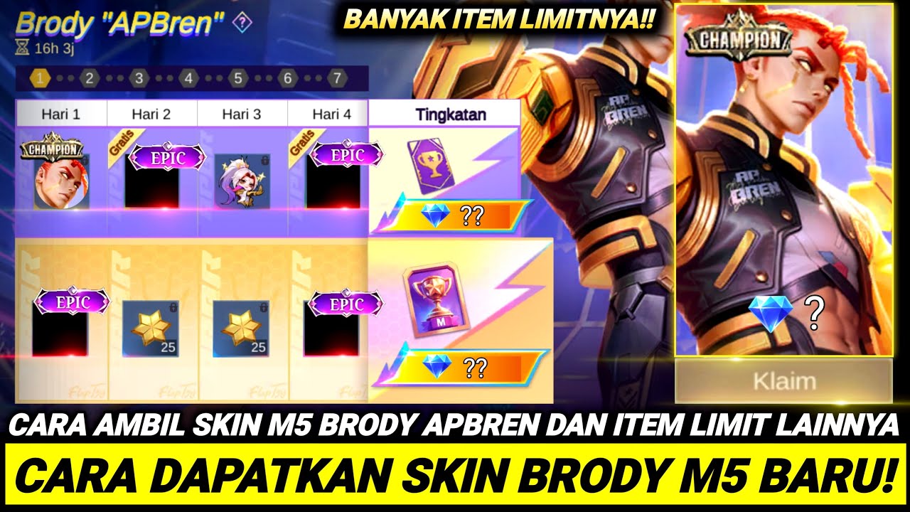 SKIN M5 BRODY KEREN !! PENJELASAN CARA AMBIL SKIN BRODY APBREN DAN ITEM ...