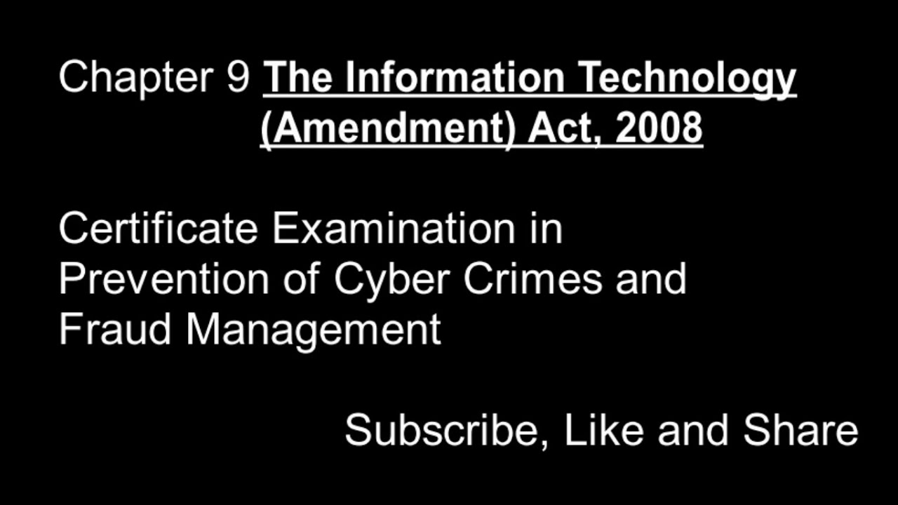 Chapter 9 Information Technology Amendment Act 2008 PREVENTION OF CYBER ...