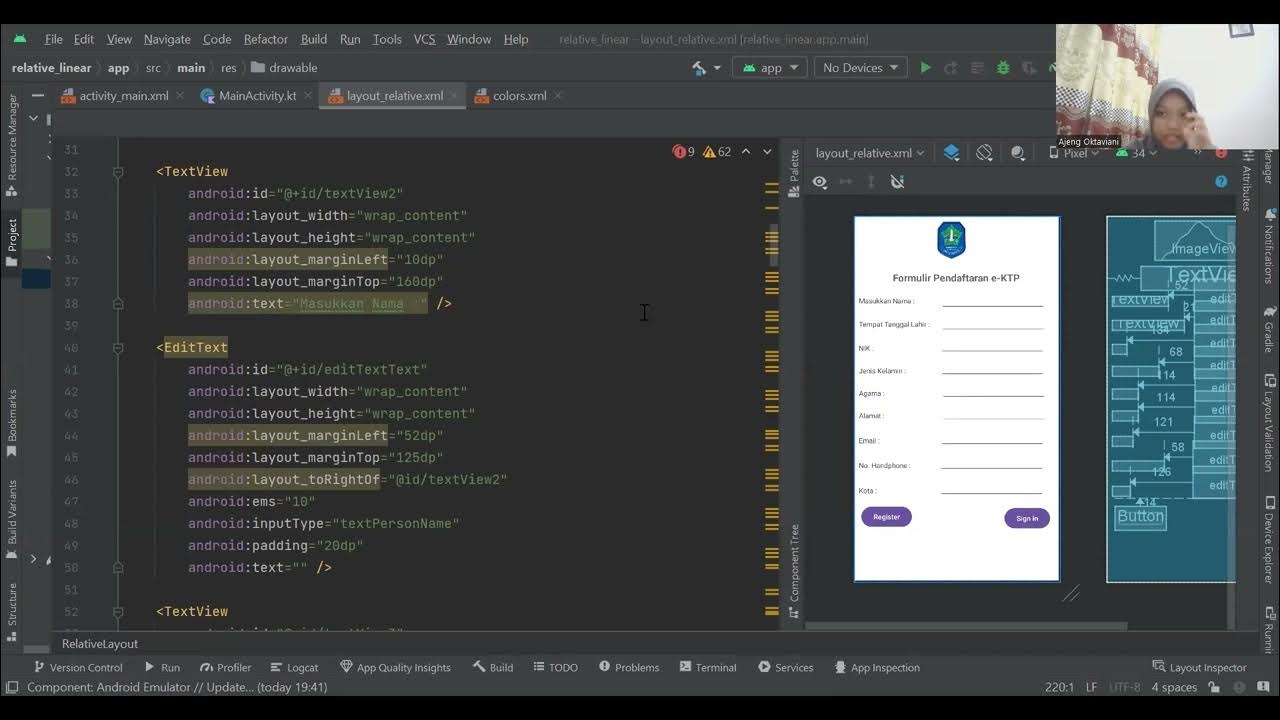 Relative Layout Kotlin By Ajeng Oktaviani - YouTube