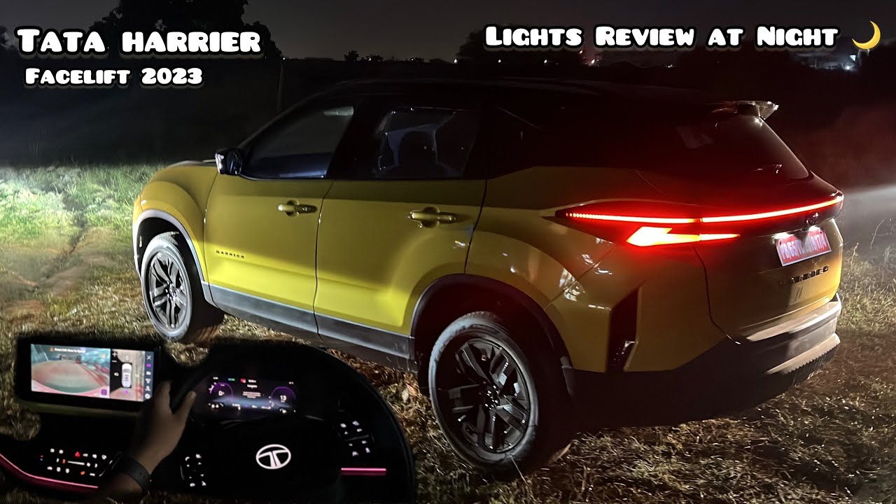 New Tata Harrier Facelift 2023 🔥 Lights Setup at Night - Full LED ...