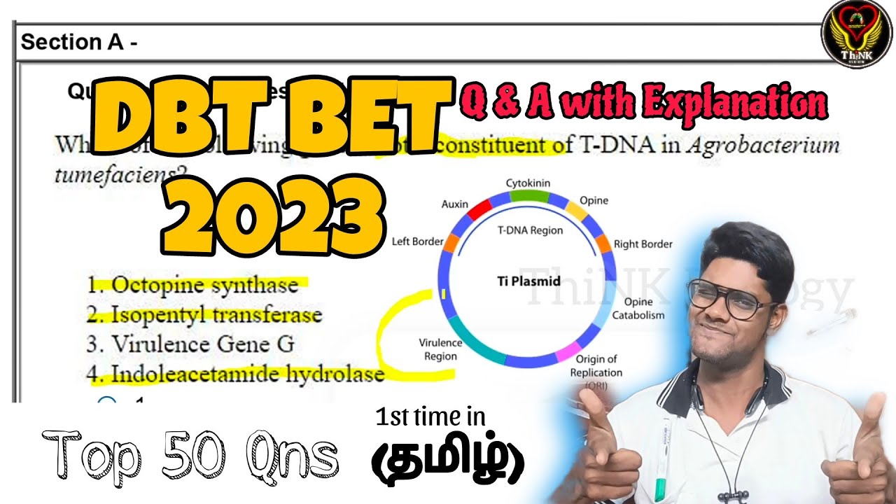 DBT BET 2023 Q&A with Explanation (Part 1) | Tamil | JRF | PYQs (Sec-A ...