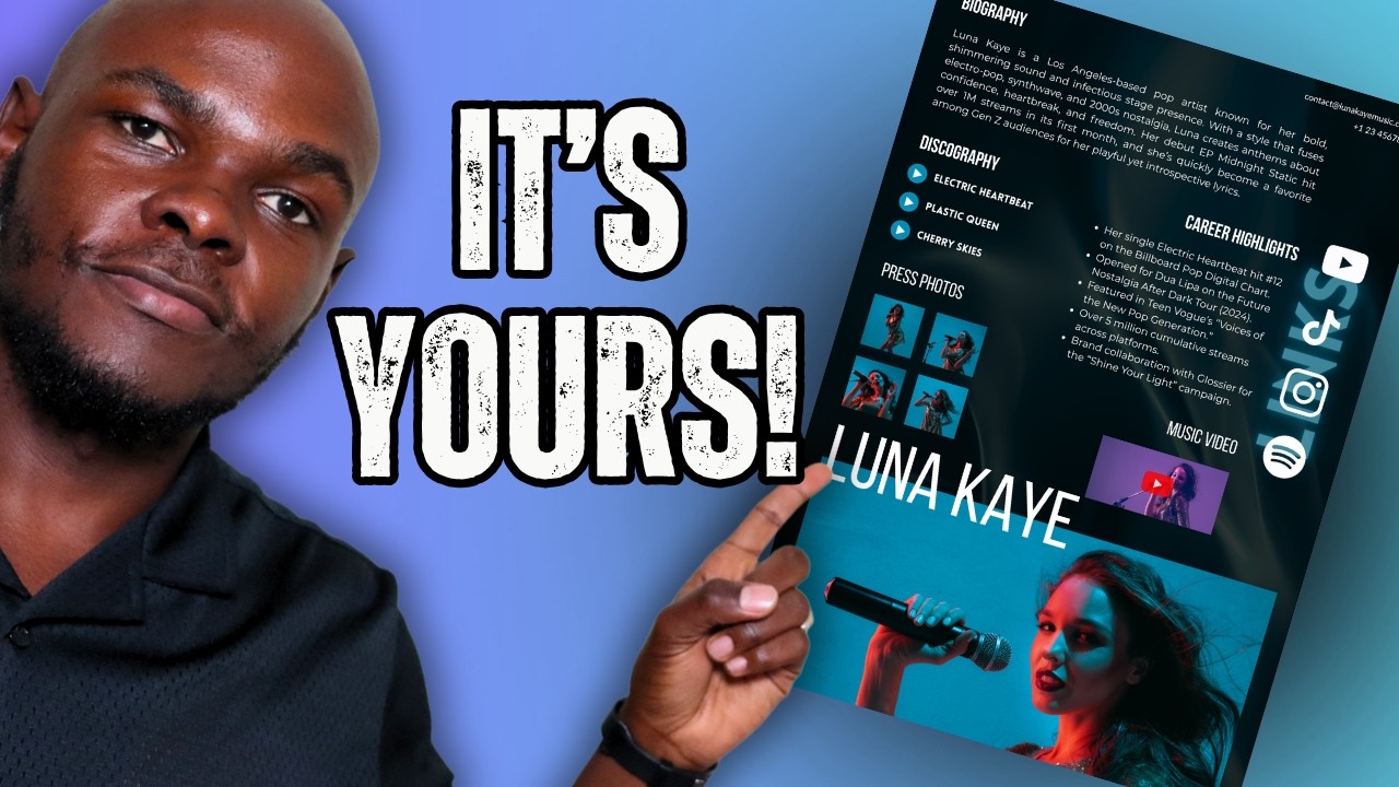 Customize this ARTIST EPK Template in Canva (DIY) - YouTube