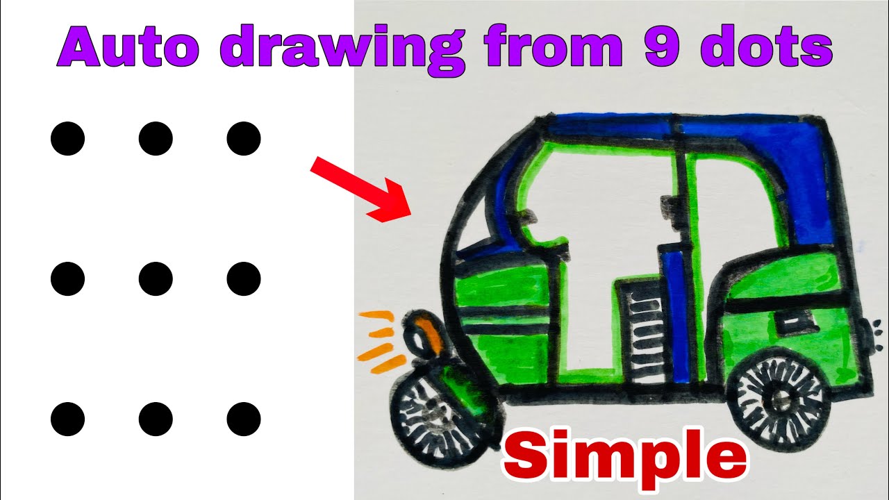 Auto drawing from 9 dots/dots rangoli/drawing drawing/drawing for ...