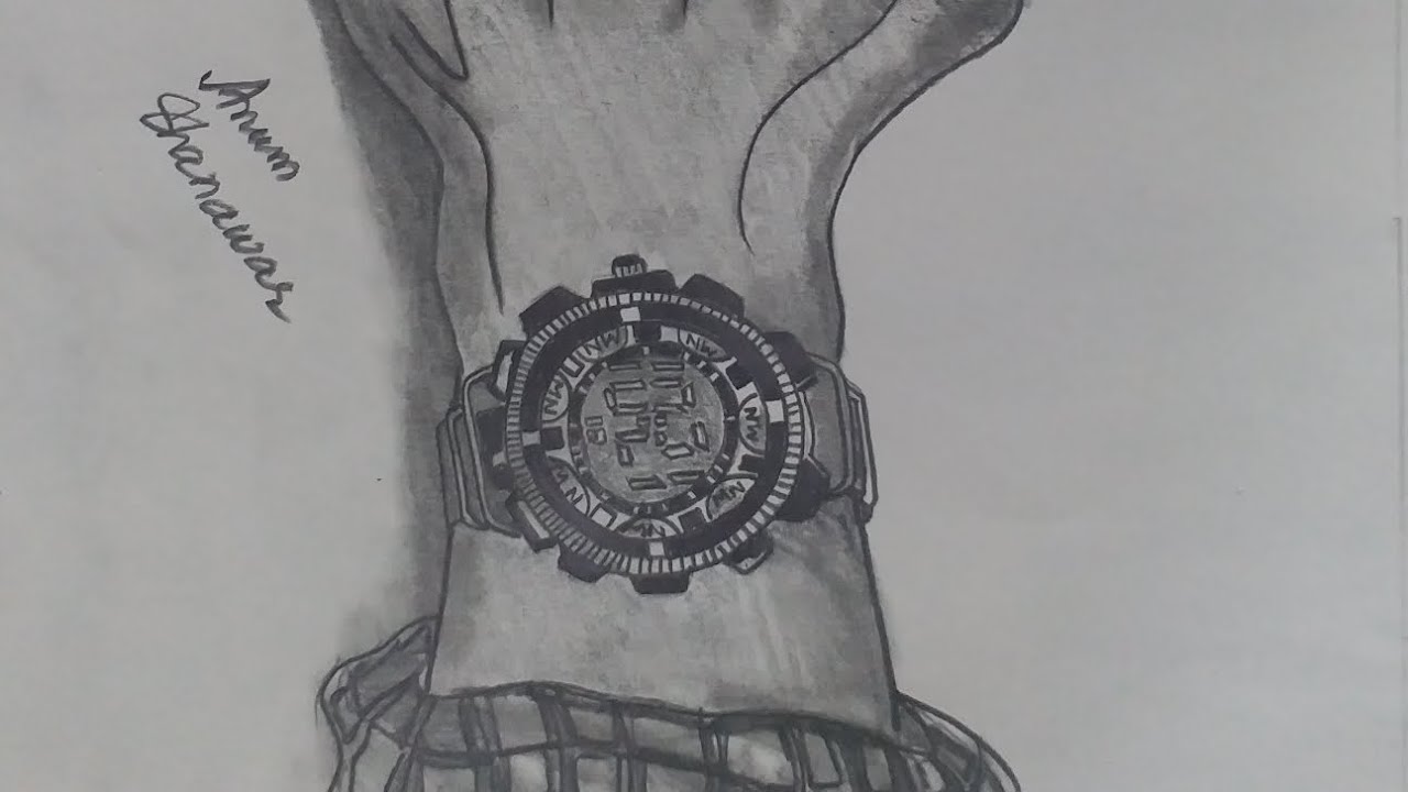 Fantastic Sketch | Man's Hand | Wrist Watch |Art With Anum - YouTube