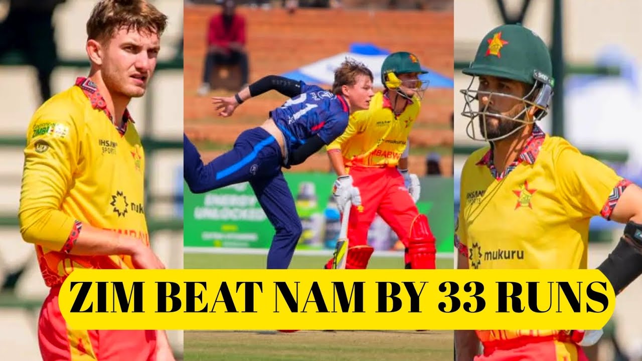 ZIM vs NAM : ZIM Beat NAM by 33 Runs | Zimbabwe vs Namibia 1st T20I ...