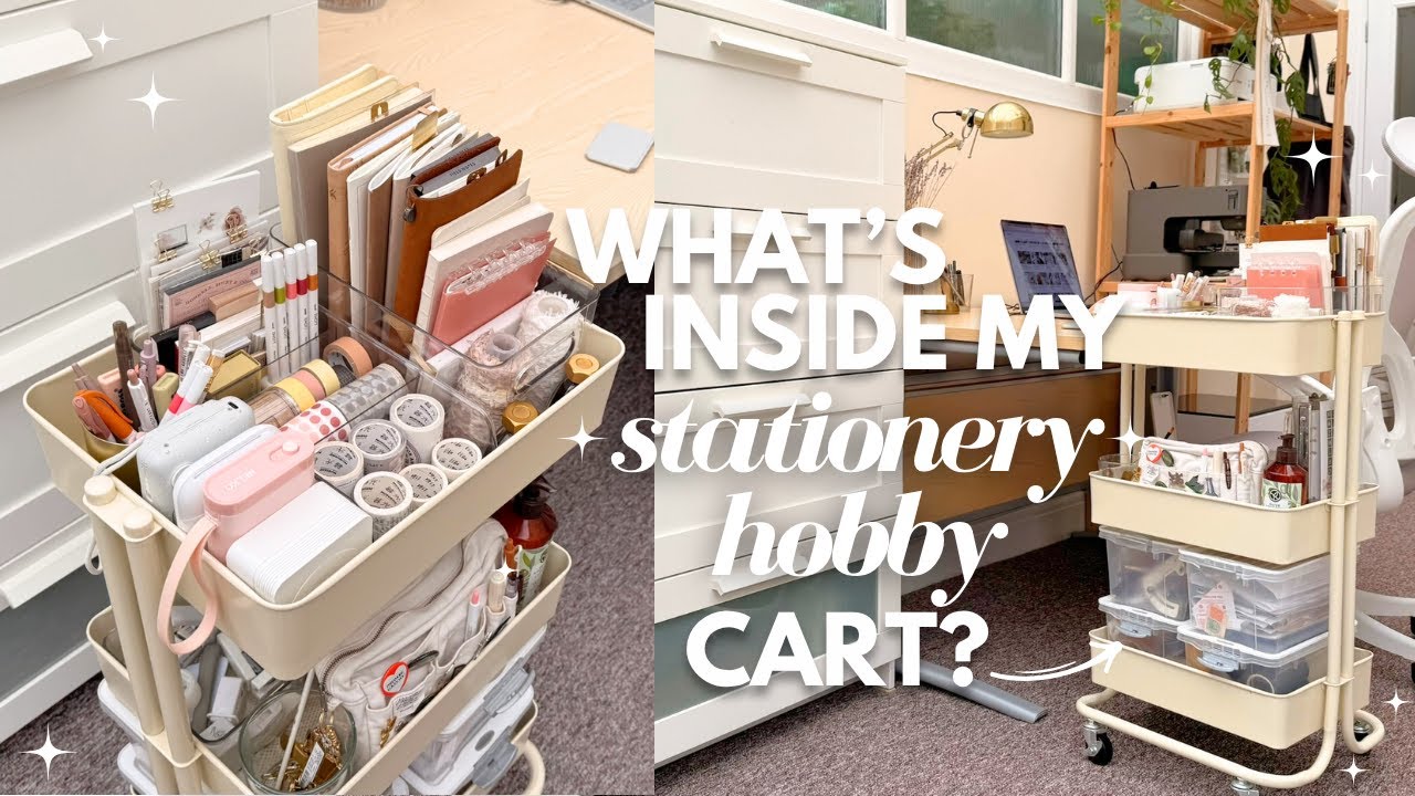 stationery hobby cart • what's in my trolley [organize with me!] - YouTube
