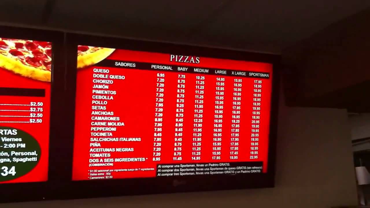 MENU BOARDS DIGITAL PIZZERIA - YouTube