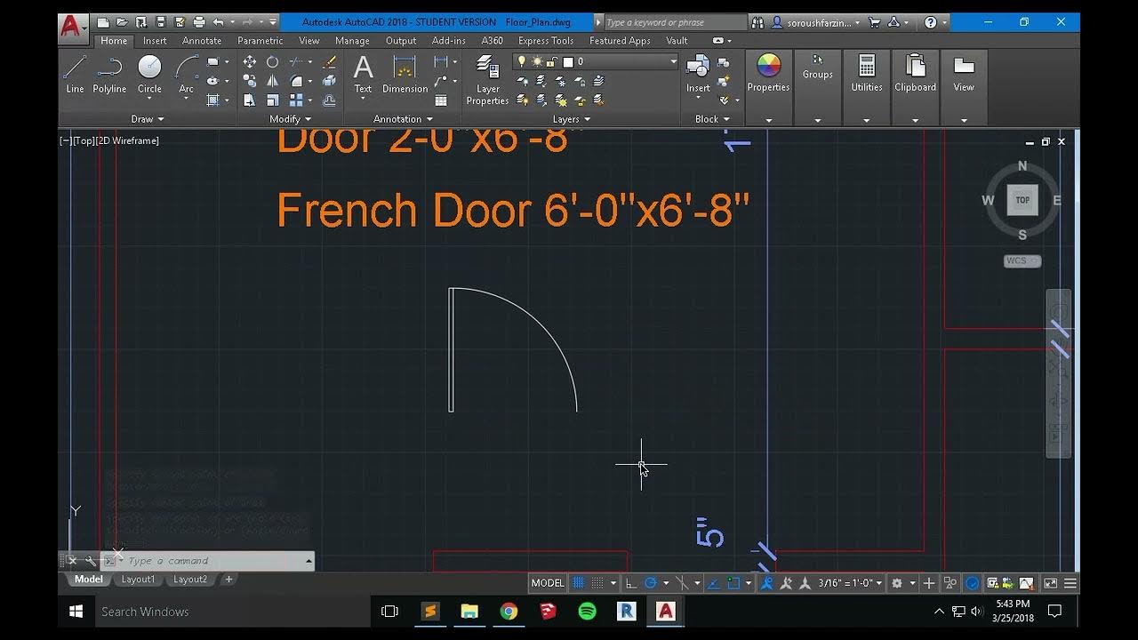 AutoCAD Tutorial 4 | Class 09 | Door Adding Parameters - YouTube