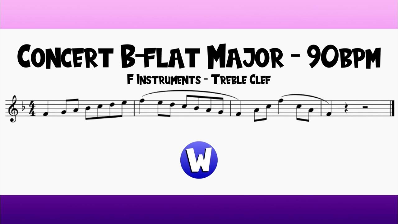 Concert B-flat Major Scale (French Horn or English Horn) | 70-120bpm ...