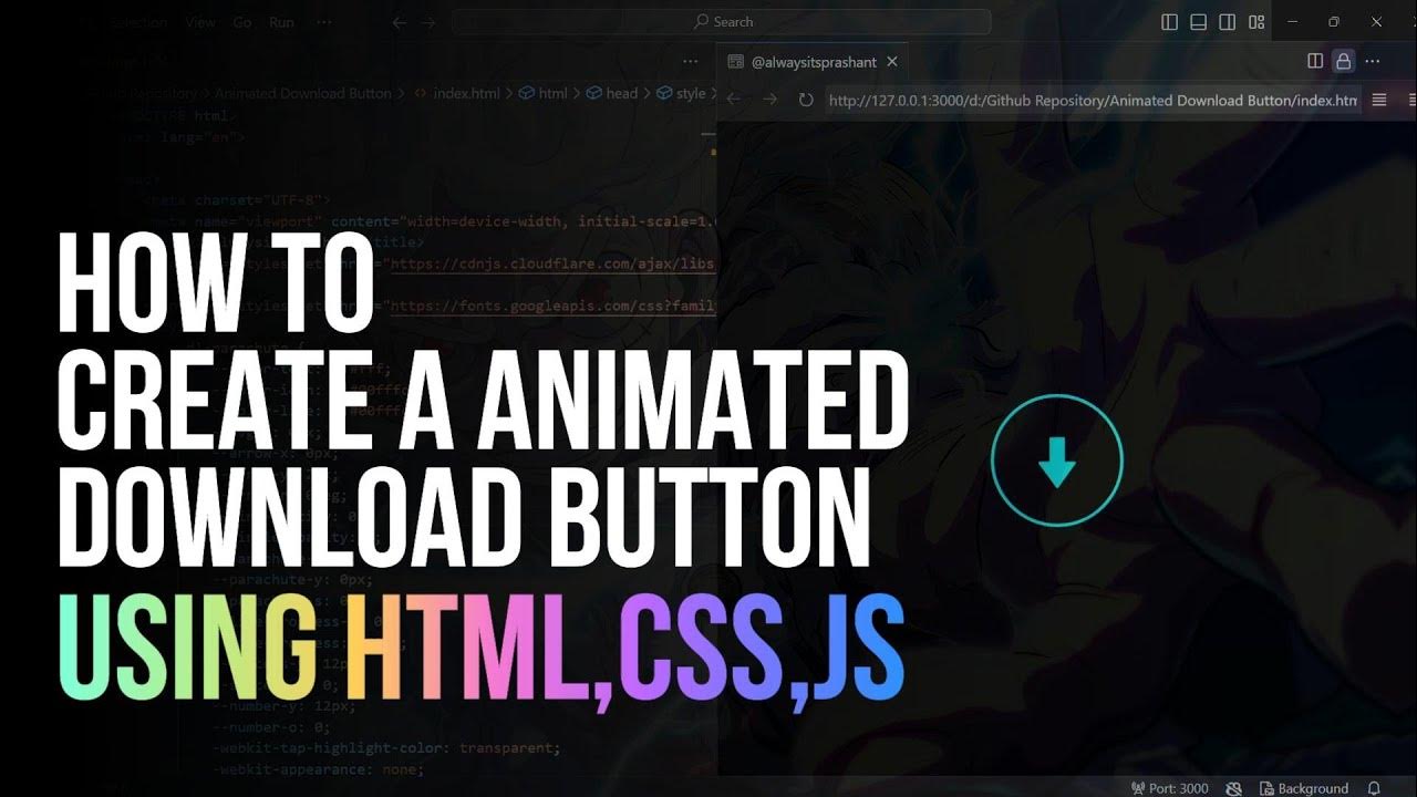 Animated Download Button Using HTML,CSS & Java Script - YouTube