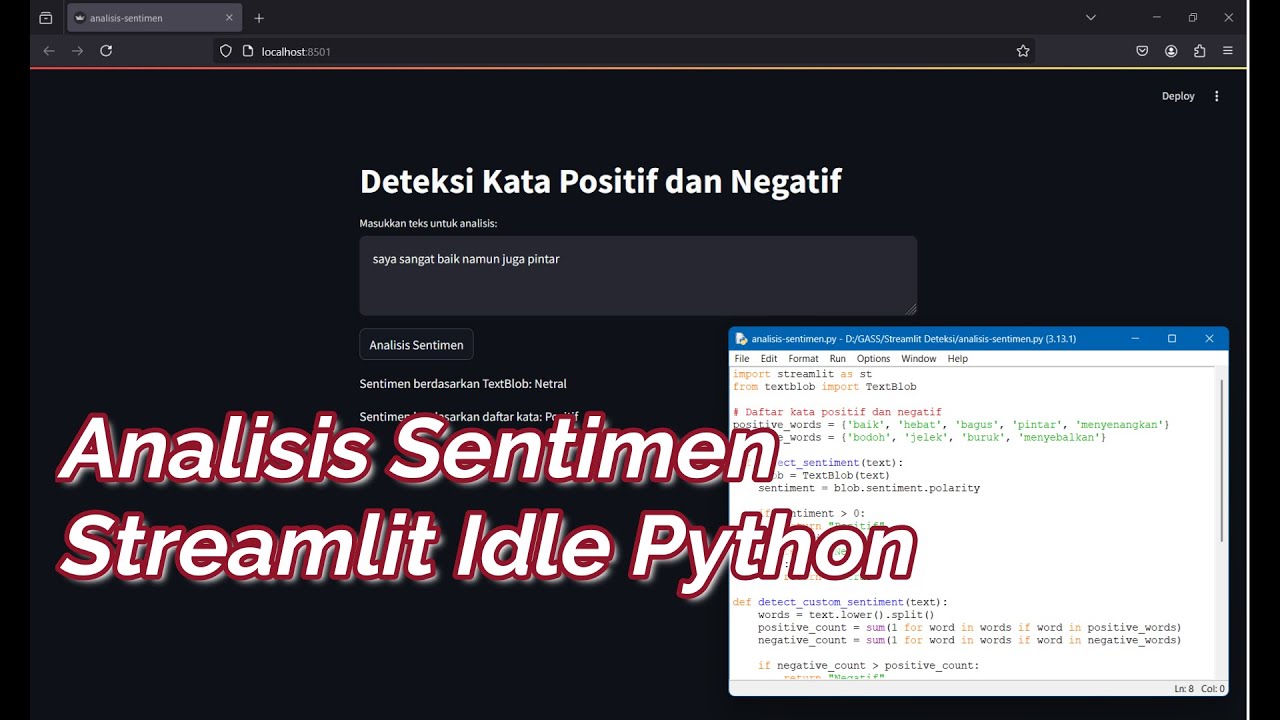 Aplikasi Analisis Sentimen | Source code Python analisis sentimen ...