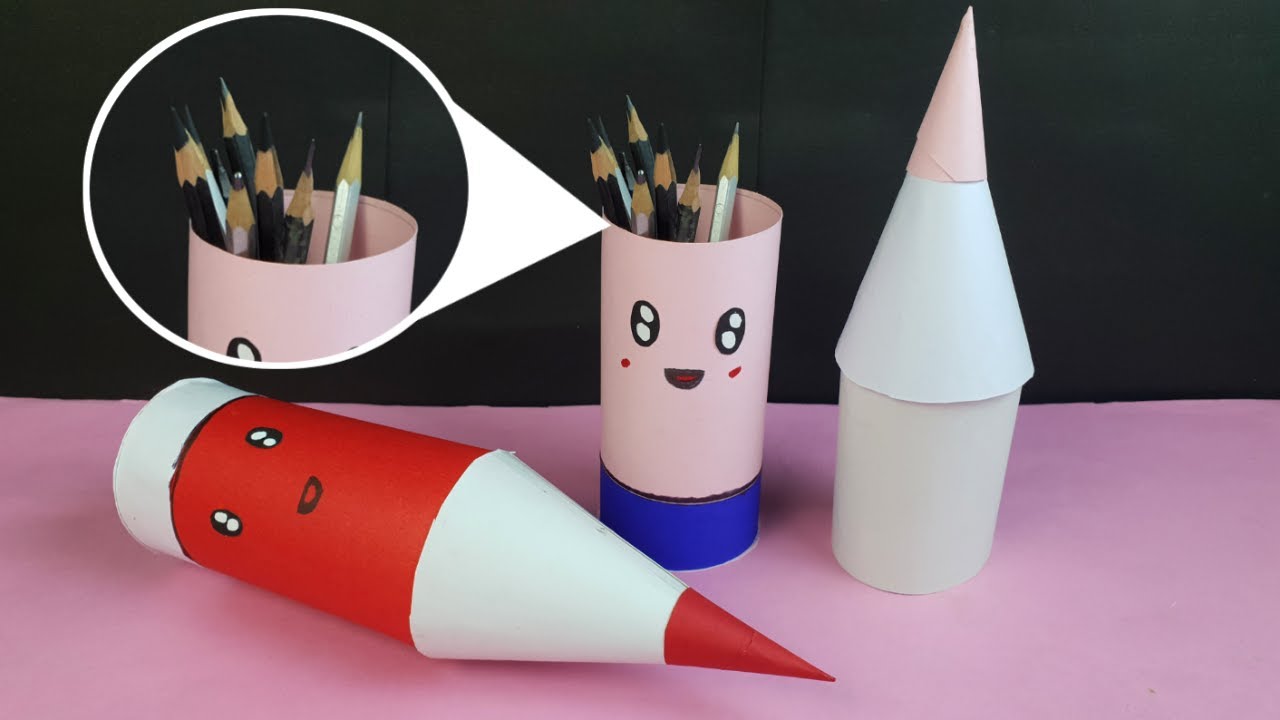 Paper Pencil Box Making | DIY Pencil Box Ideas | How to make pencil box ...