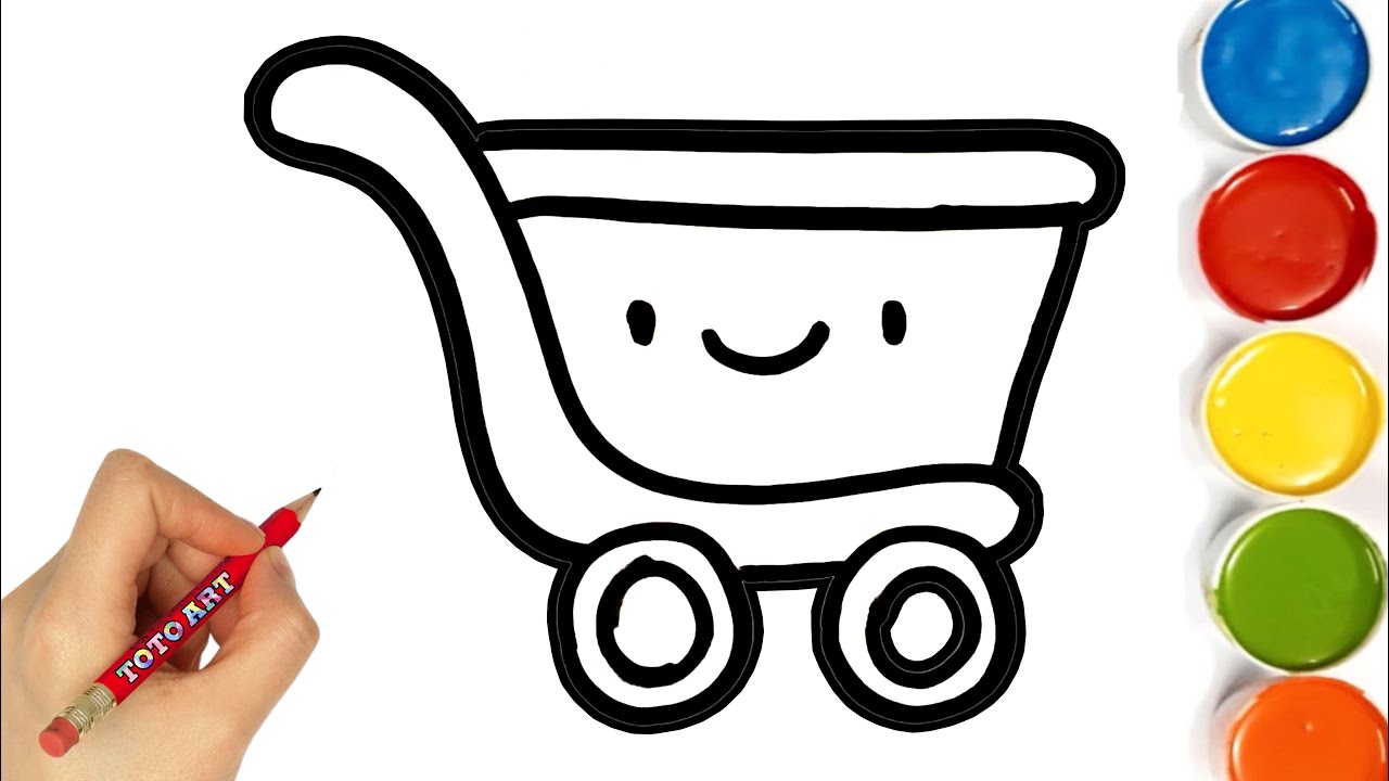 Drawing, Painting and Coloring for Kids & Toddlers|How to draw shopping ...