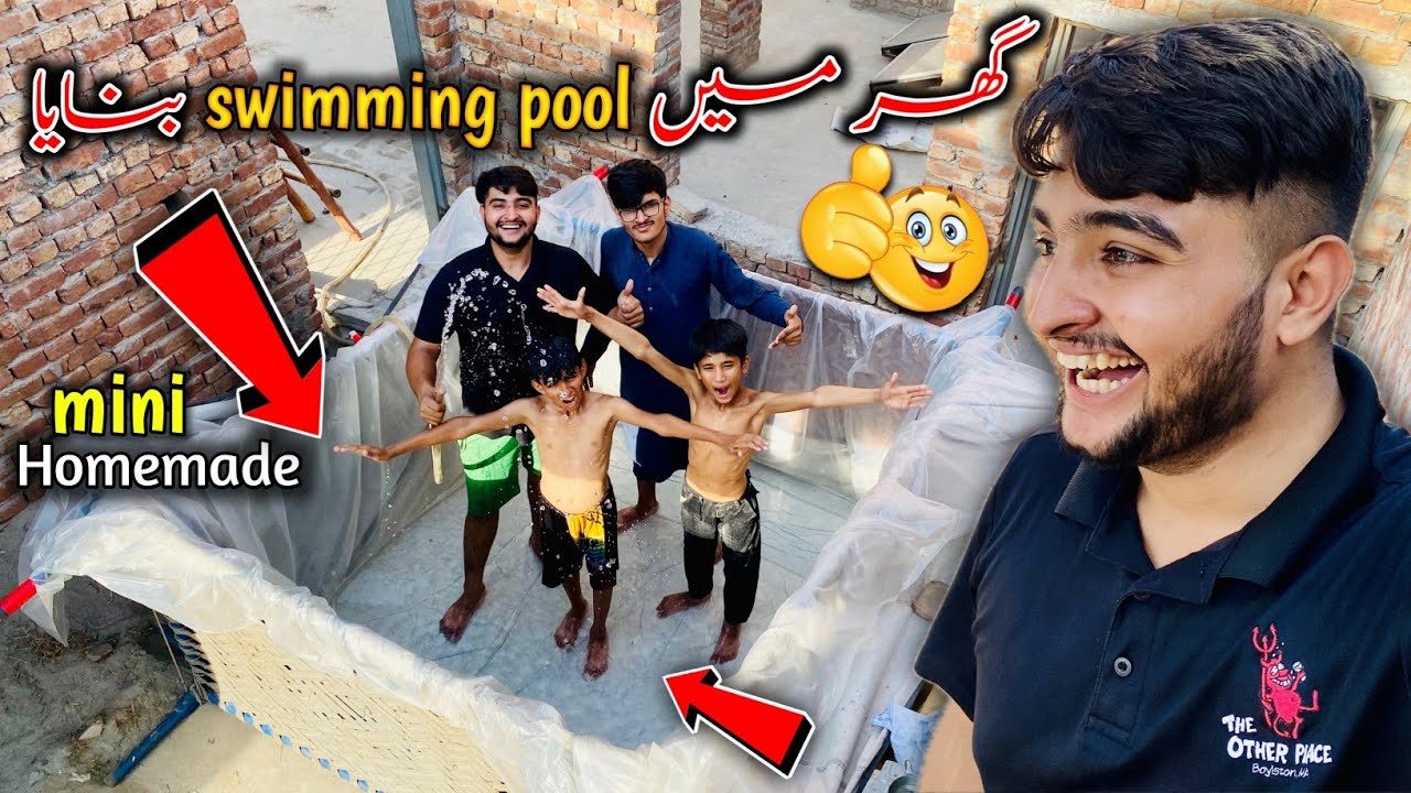 Mini swimming pool made at home in just two hours😎| Homemade Swimming ...