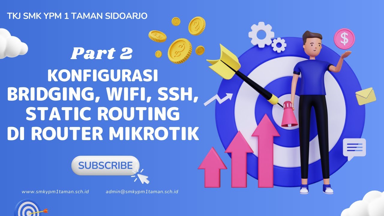 KONFIGURASI VLAN, BRIDGING, WIRELESS DAN STATIC ROUTING DI ROUTER MIKROTIK PART 2 #PKPJ - YouTube