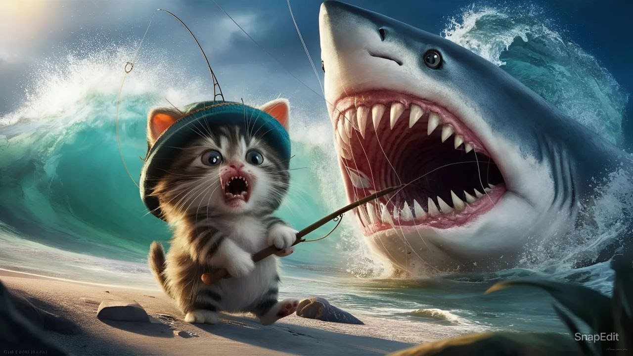 The Story Of A Kitten Suddenly Being Attacked By A Shark While He Was ...