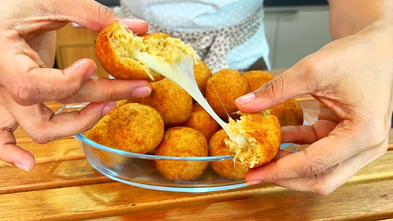 BOLINHO DE FRANGO COM QUEIJO | fácil rápido e saboroso - YouTube
