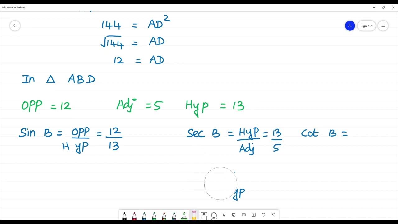 Class 9 TN Maths 6 . Trigonometry Exercise 6 .1 2. From the given figure, find values of sinB ...