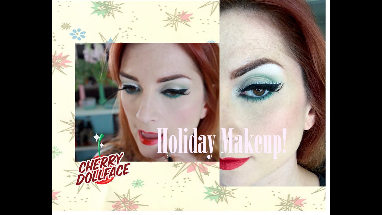 Green and Silver Christmas Holiday Vintage Makeup Tutorial by CHERRY ...
