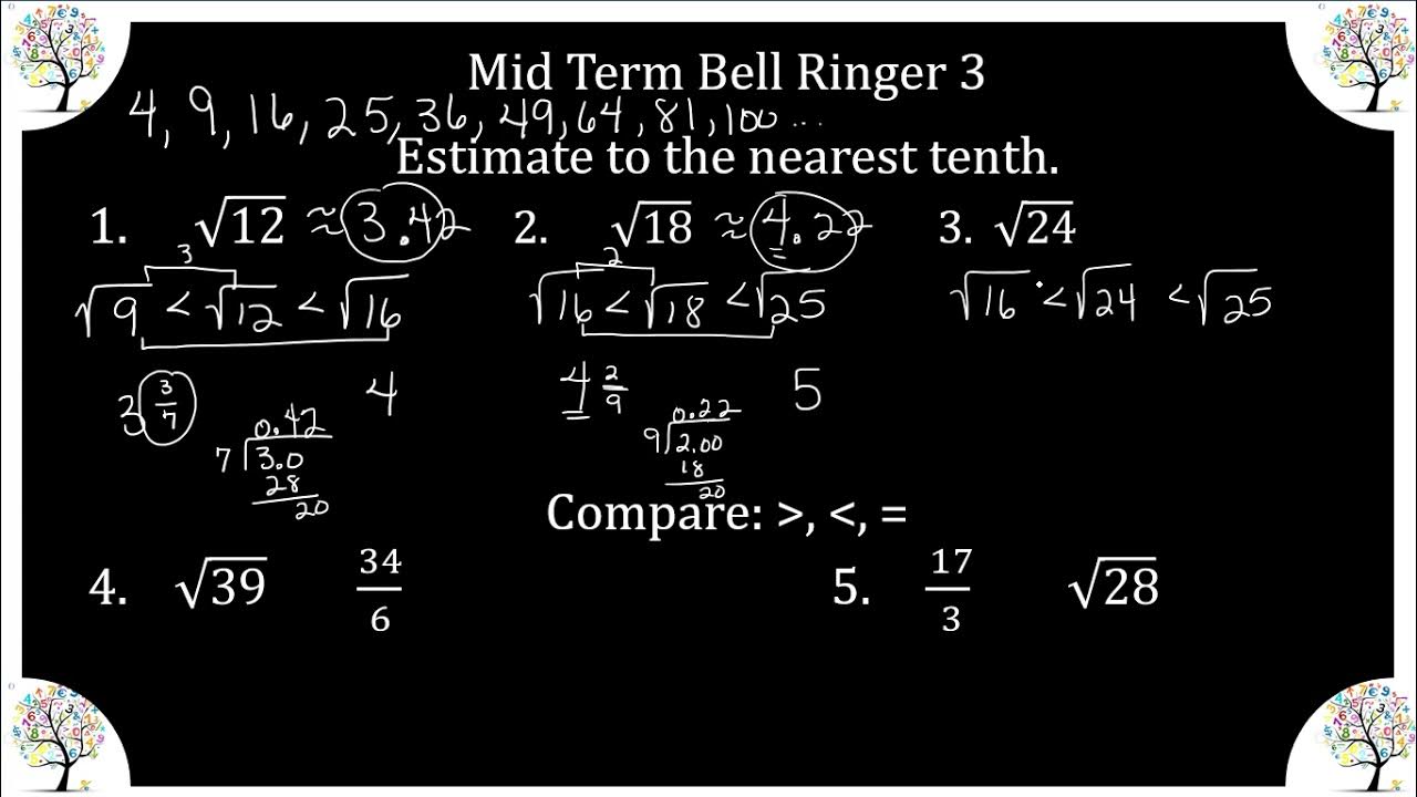 M8OL Mid Term Bell Ringer 3 Radicals & Real Numbers - YouTube