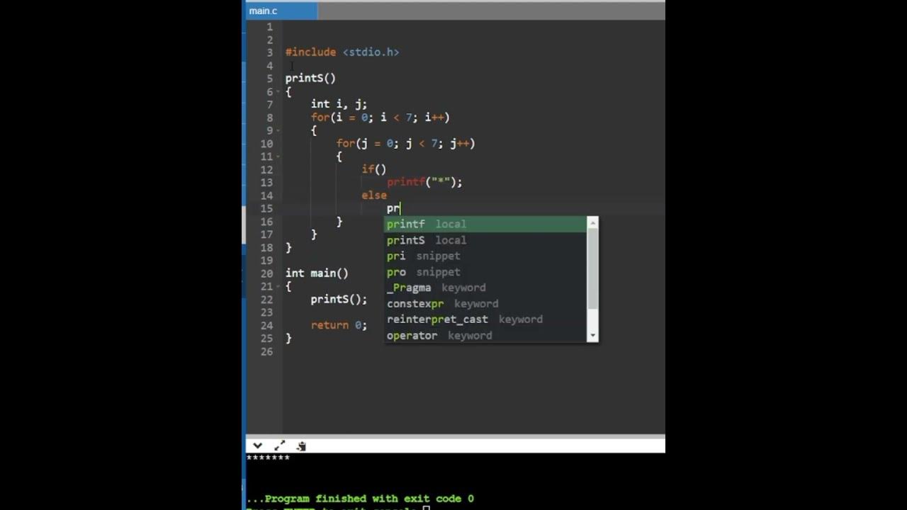 19 Programming For Beginners C Language Pattern Printing💫