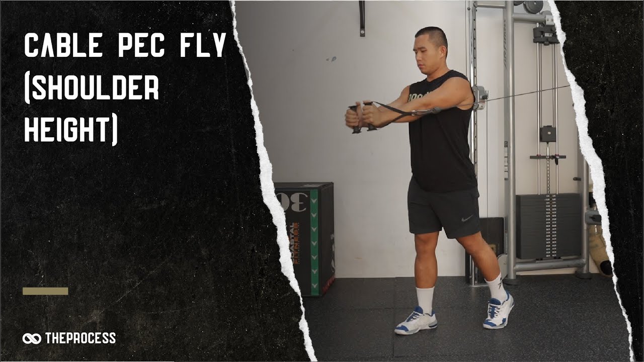 Cable Pec Fly Shoulder Height - YouTube