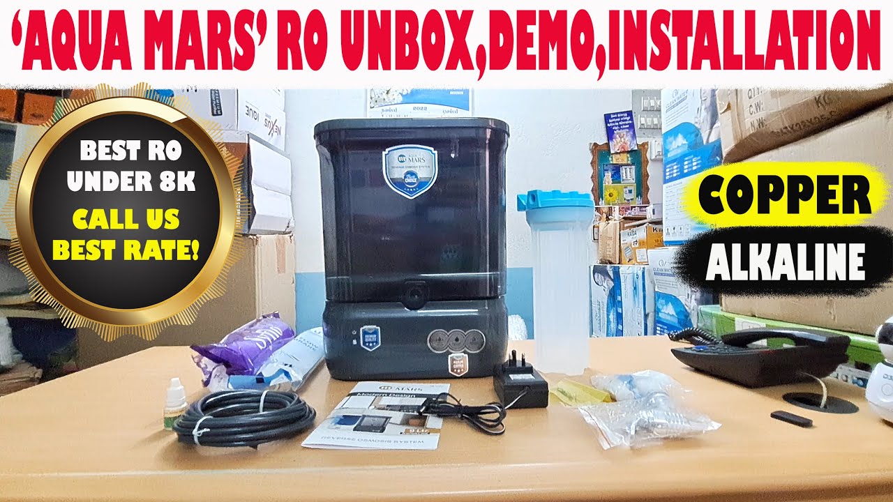 AQUA MARS COPPER + ALKALINE RO WATER FILTER UNBOX,DEMO,INSTALLATION ...