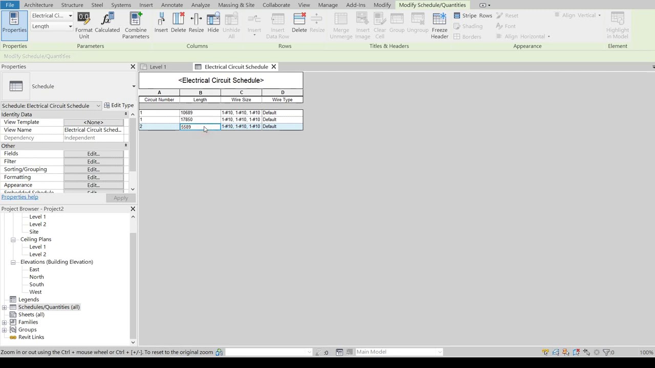 To tag circuit and and make electrical circuit schedule in REVIT - YouTube