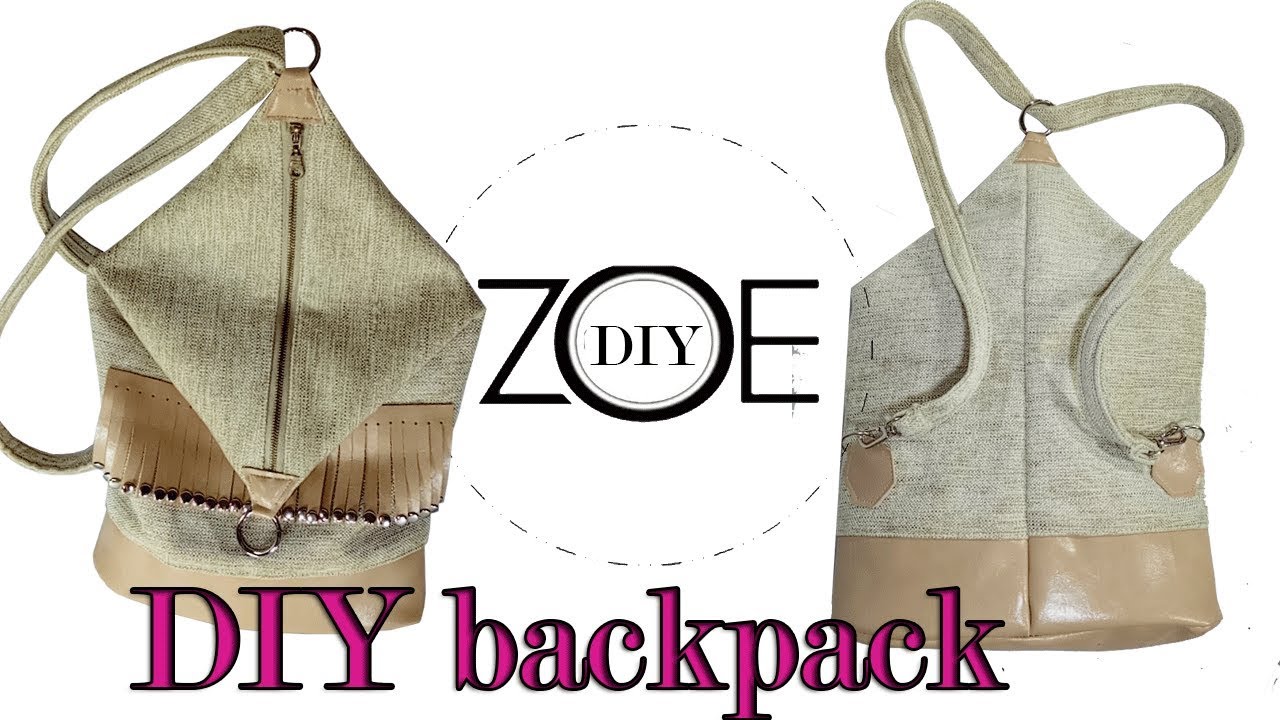 DIY backpack | back to school | zoe diy - YouTube