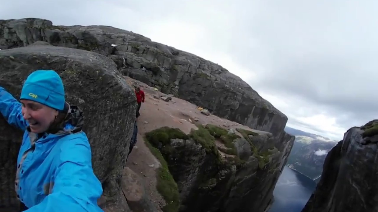 Kjeragebolten, Norway 360 Video 1000 Meter Cliff - YouTube