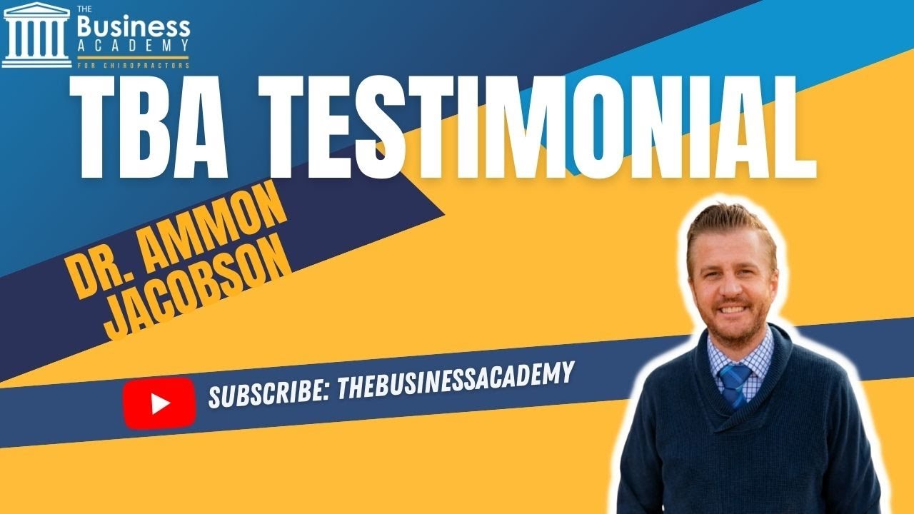 TBA Testimonial | Dr. Ammon Jacobson: More Time and More Income Back ...