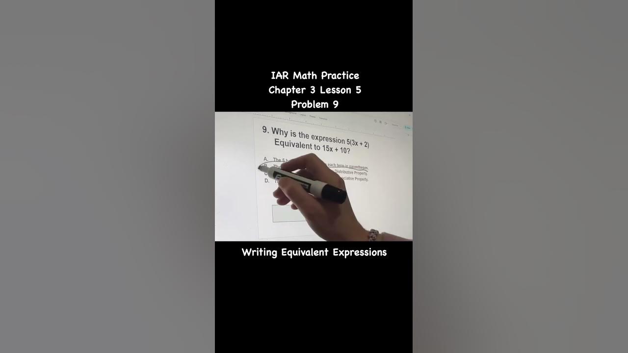 IAR Math Practice Chapter 3 Lesson 5 Problem 9. Writing Equivalent ...
